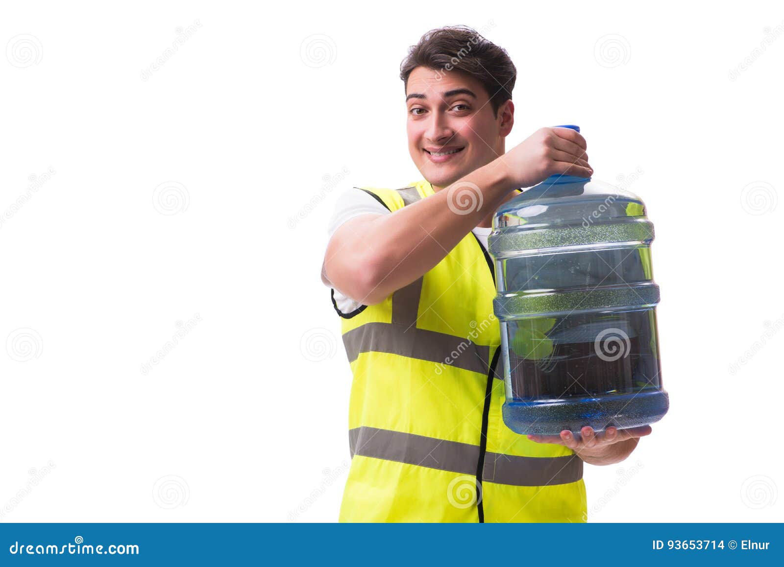 The Man Delivering Water Bottle on White Stock Photo - Image of aqua ...