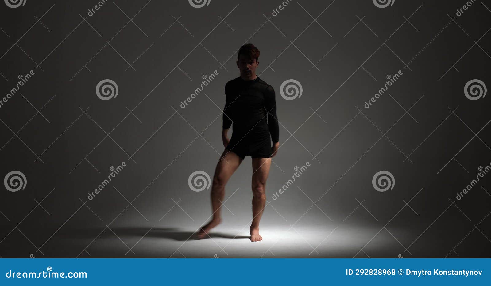 Man Dances Contemporary on a Gray Background Stock Footage - Video of ...