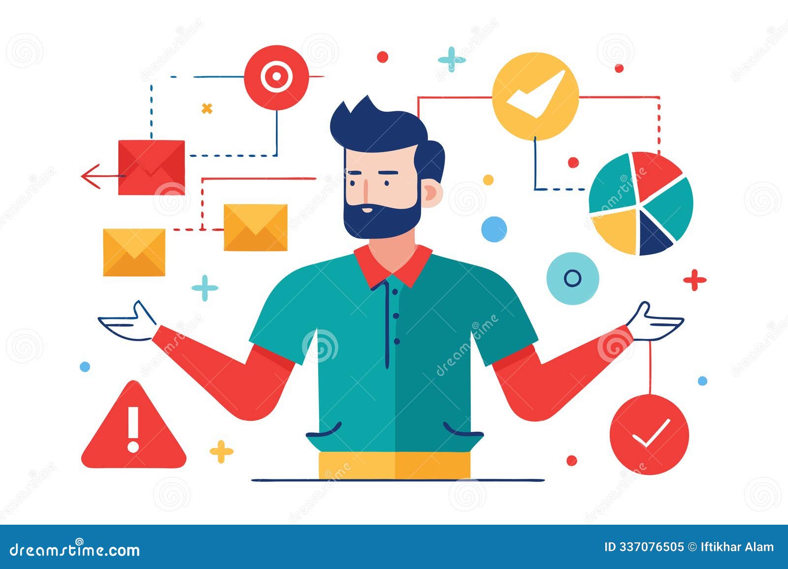 A Man Demonstrates Customizable Infographics Focused on Project ...