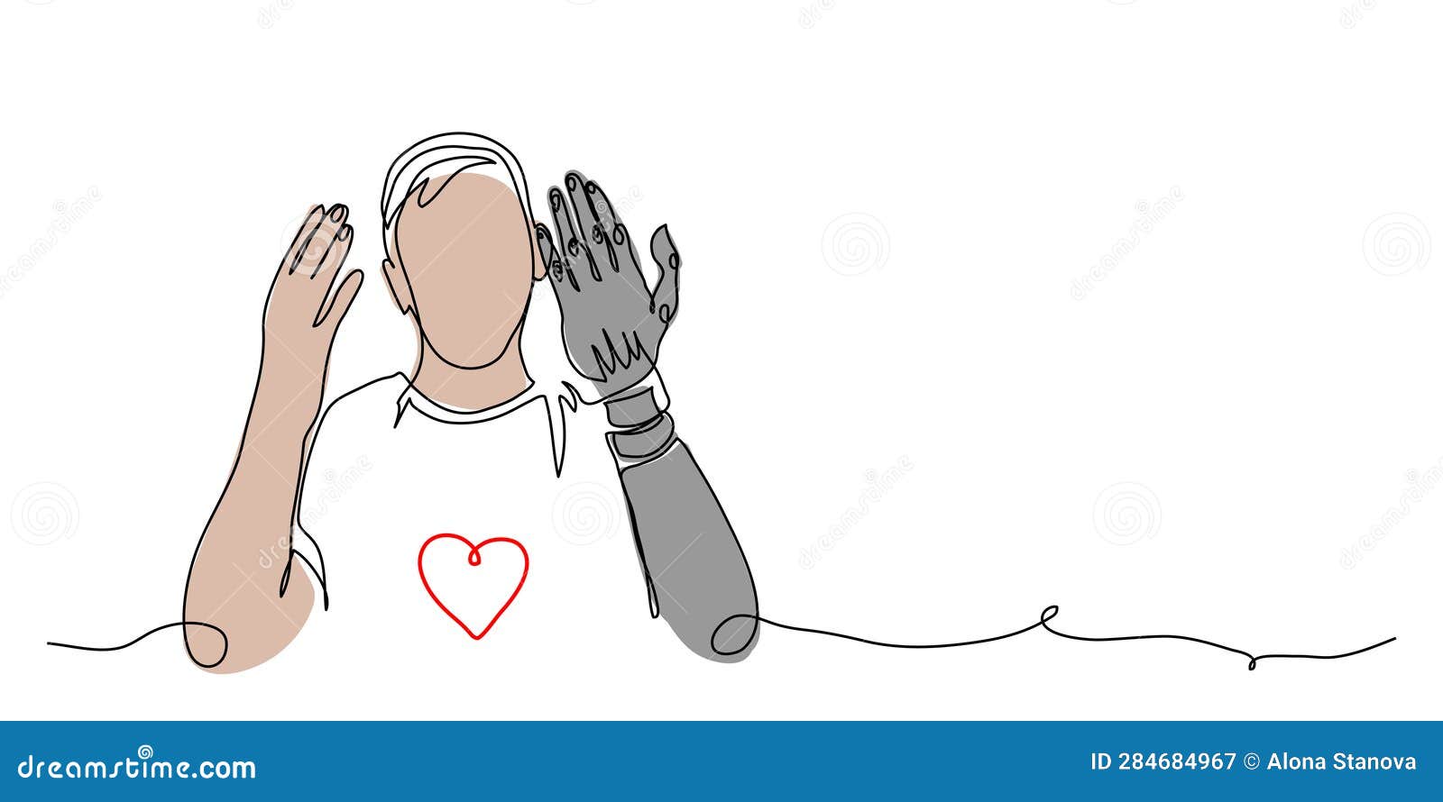 Man Demonstrates Prosthetic Arm Hand Limb Prosthesis One Continuous