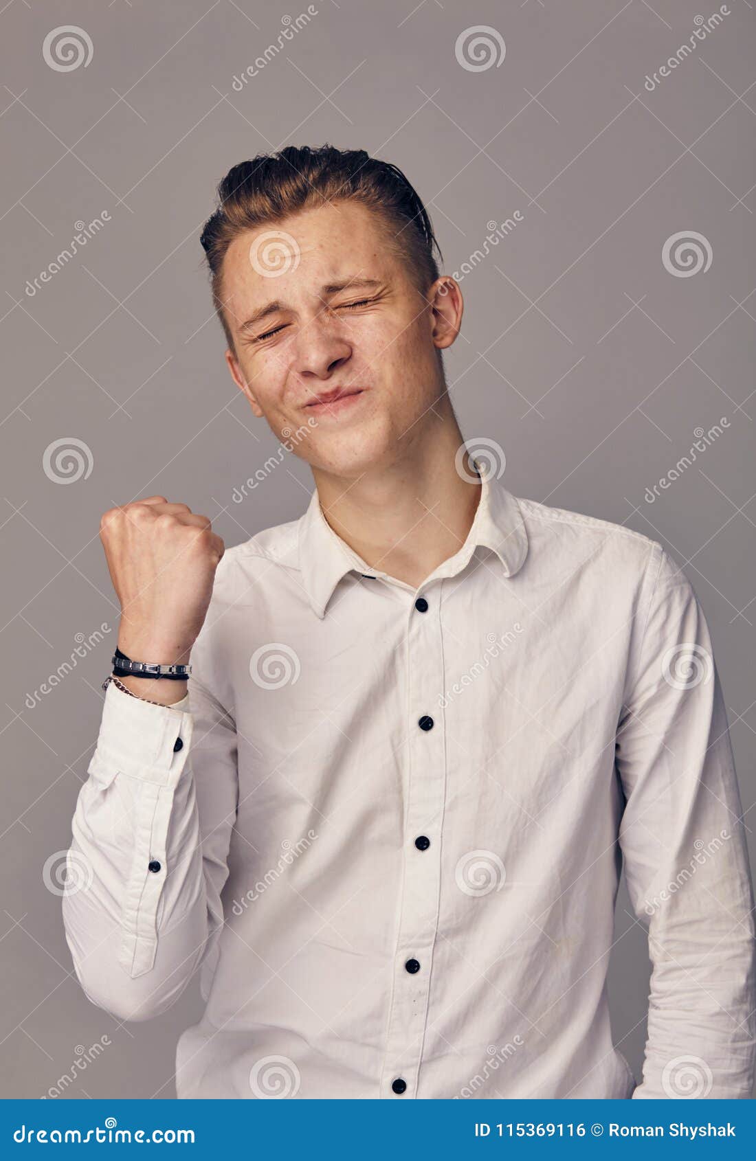 Man Demonstrates a Sign of Success Stock Photo - Image of handsome ...