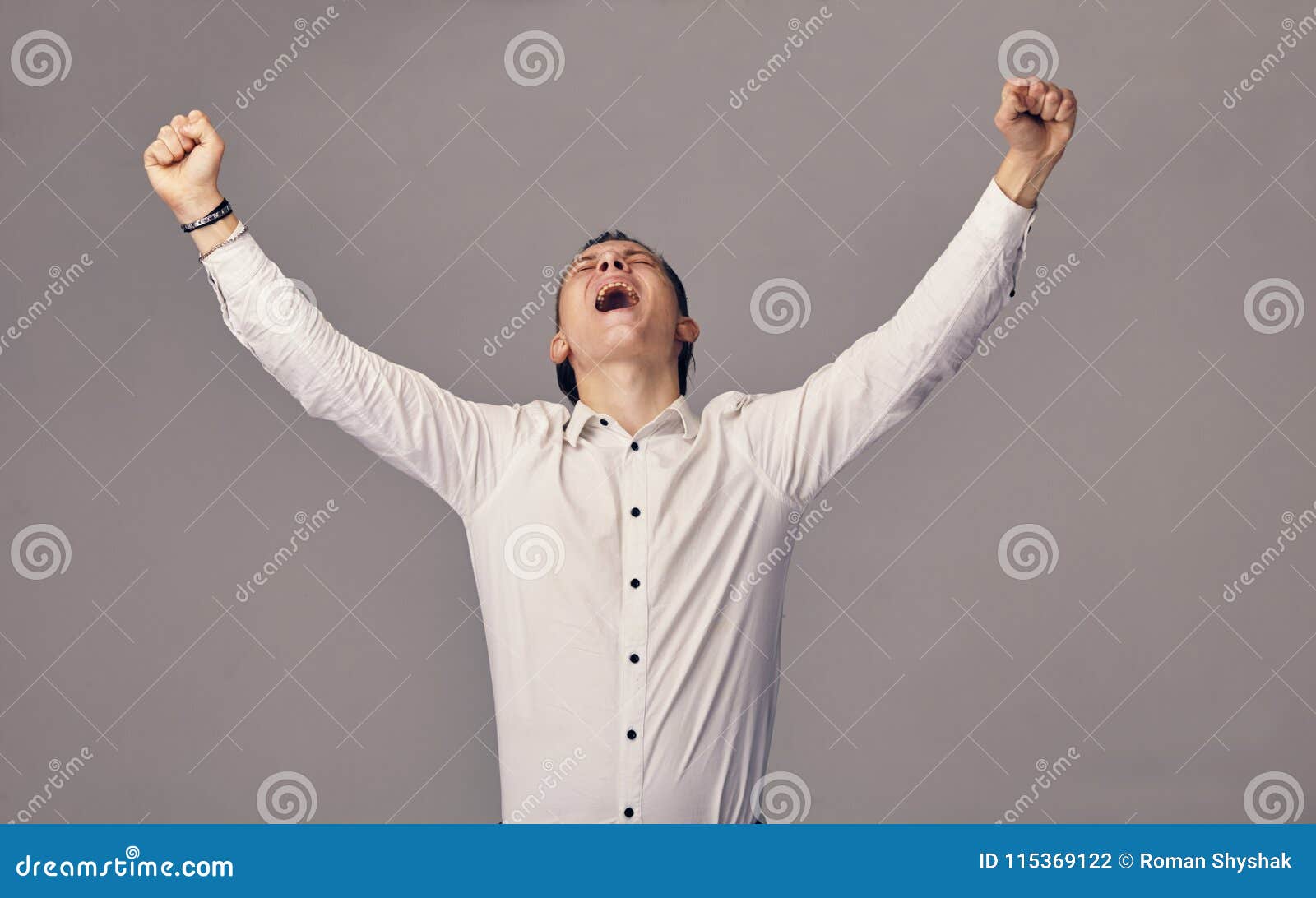 Man Demonstrates a Sign of Success Stock Photo - Image of space ...