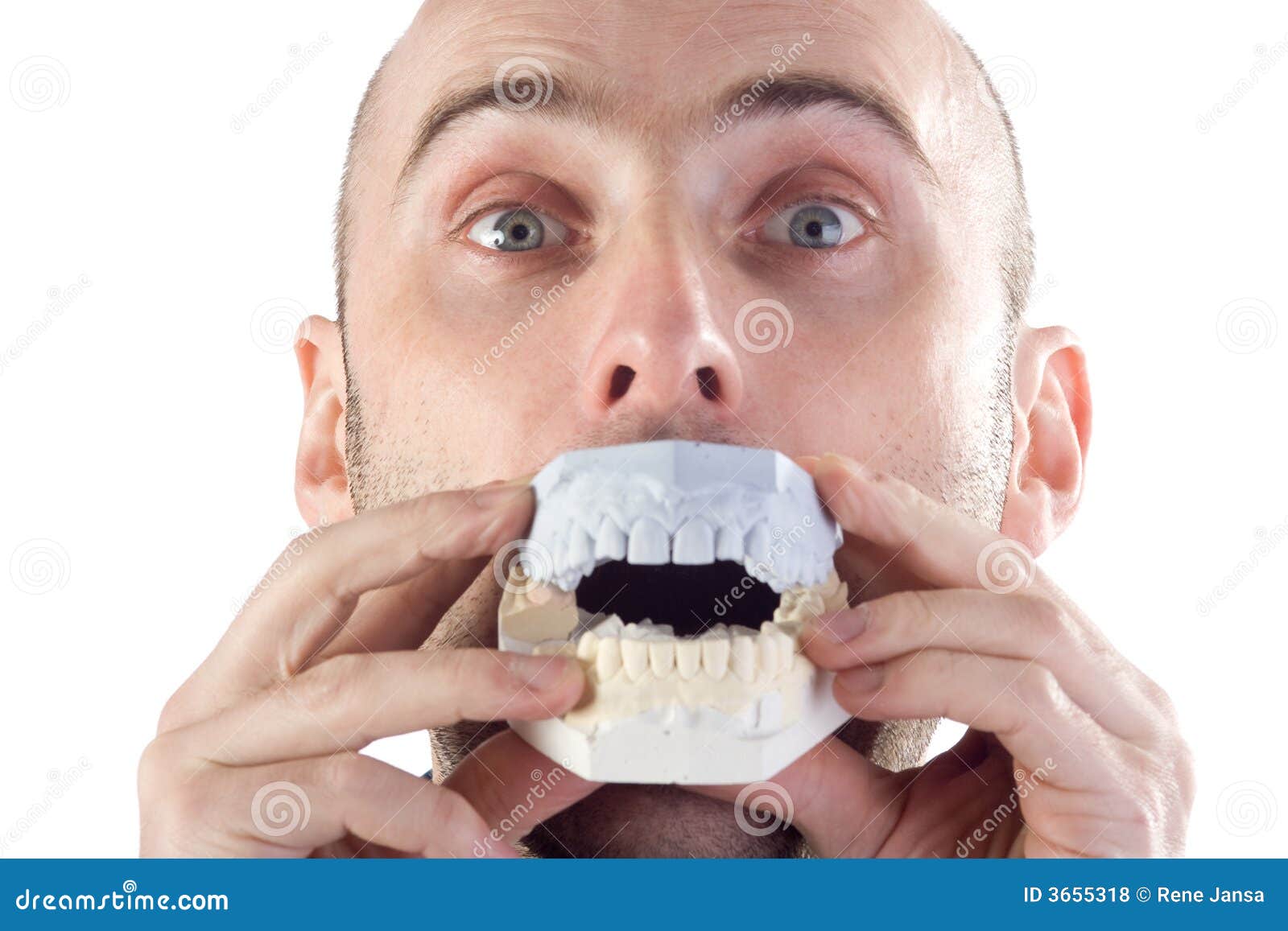 Man with dental mould stock photo. Image of expressive - 3655318