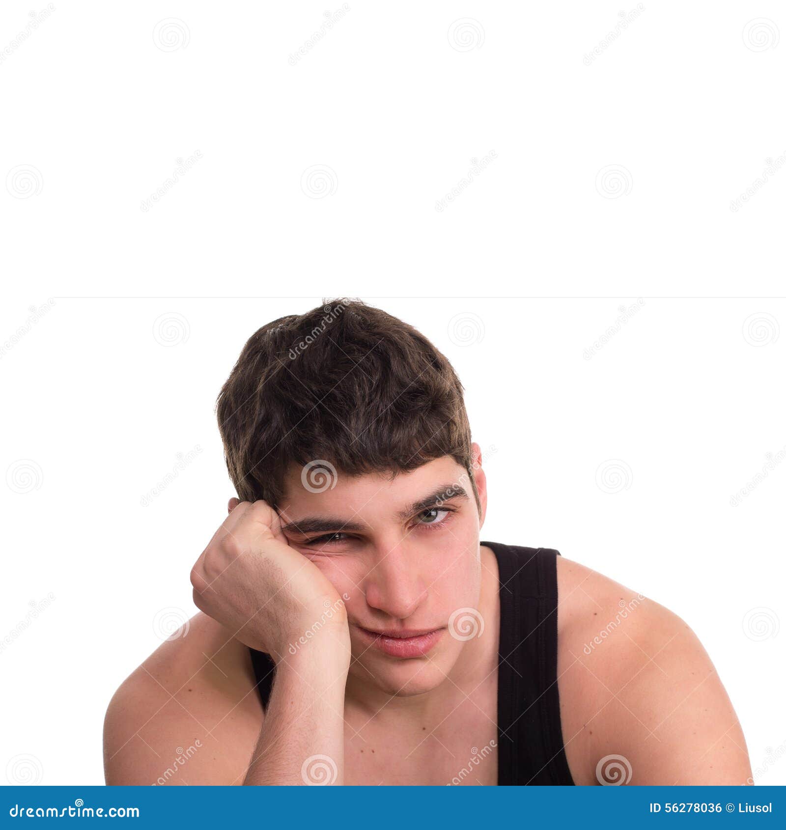 Man depression boring stock photo. Image of teeth, white - 56278036