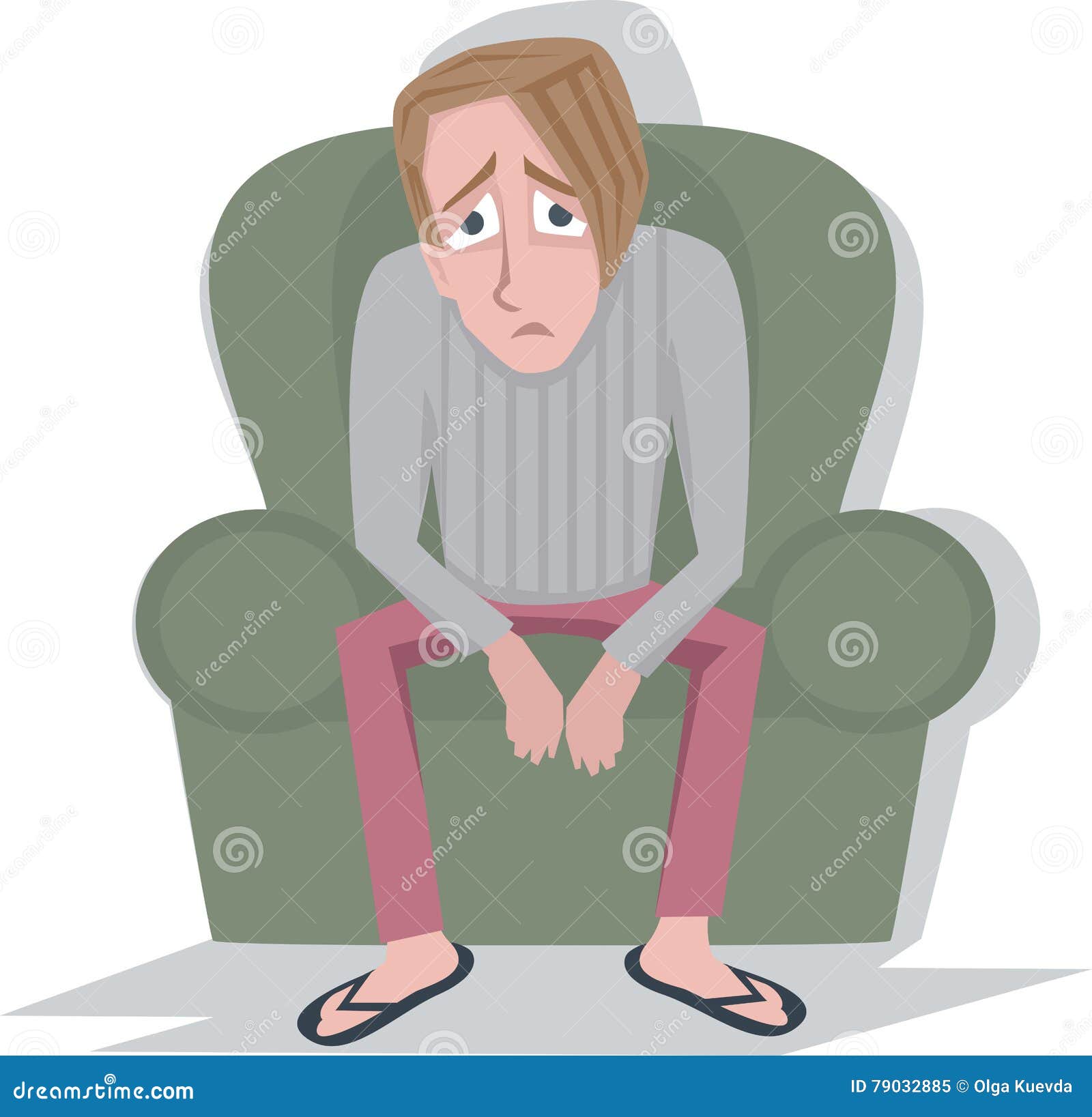 Man in Depression Funny Vector Cartoon Stock Vector - Illustration of ...
