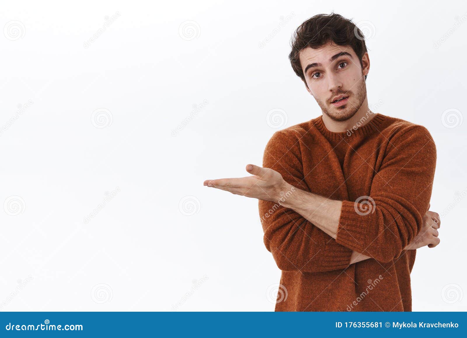 Man Describing Situation, Telling Story and Showing Example, Gesturing ...