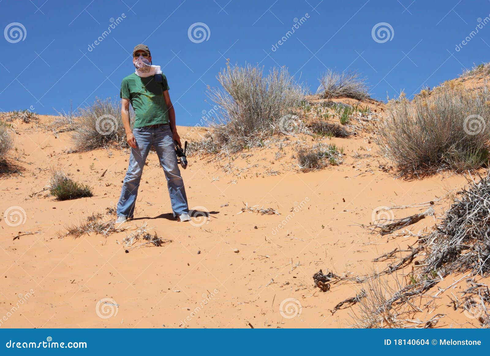 Man in desert stock photo. Image of adventure, holiday - 18140604