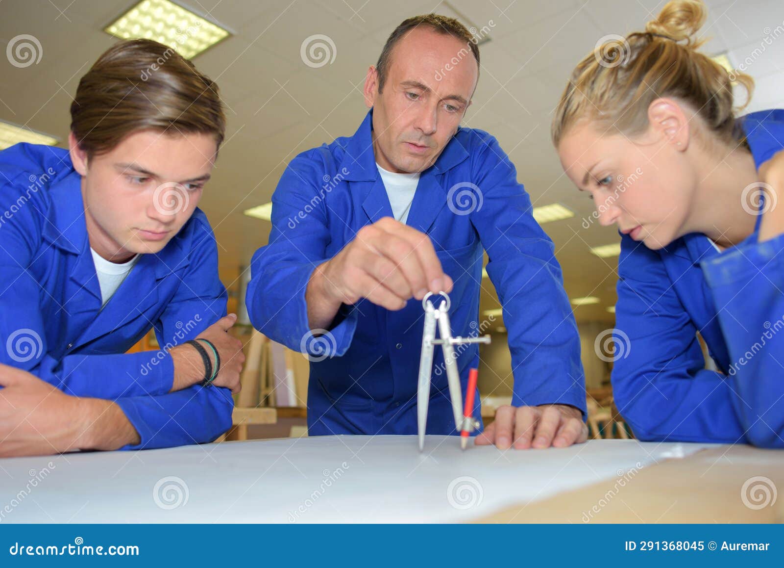 Man Designing Using Compass Stock Image - Image of practise, future ...