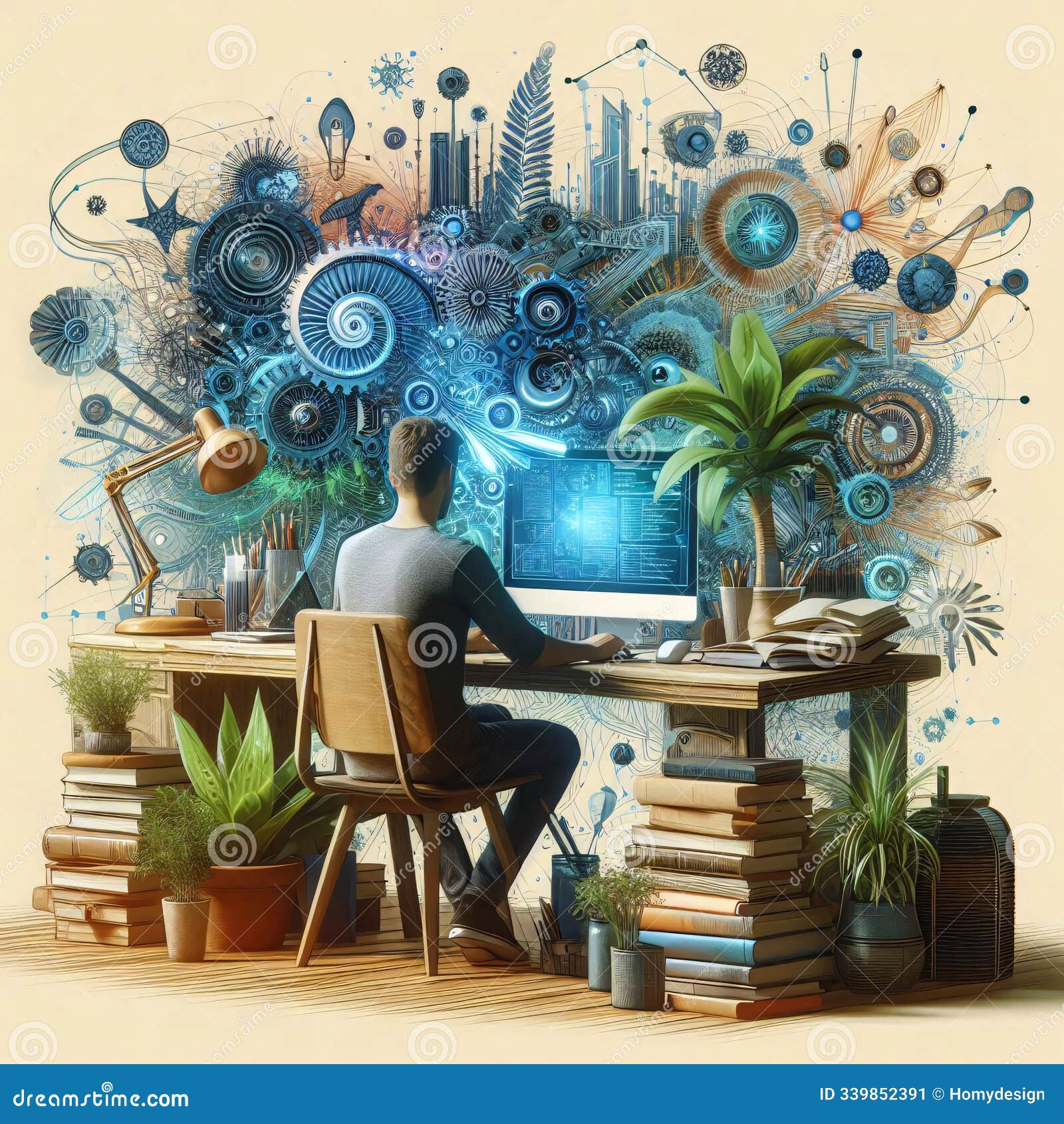 3D Digital Ecosystem Cartoon Vector | CartoonDealer.com #34224339