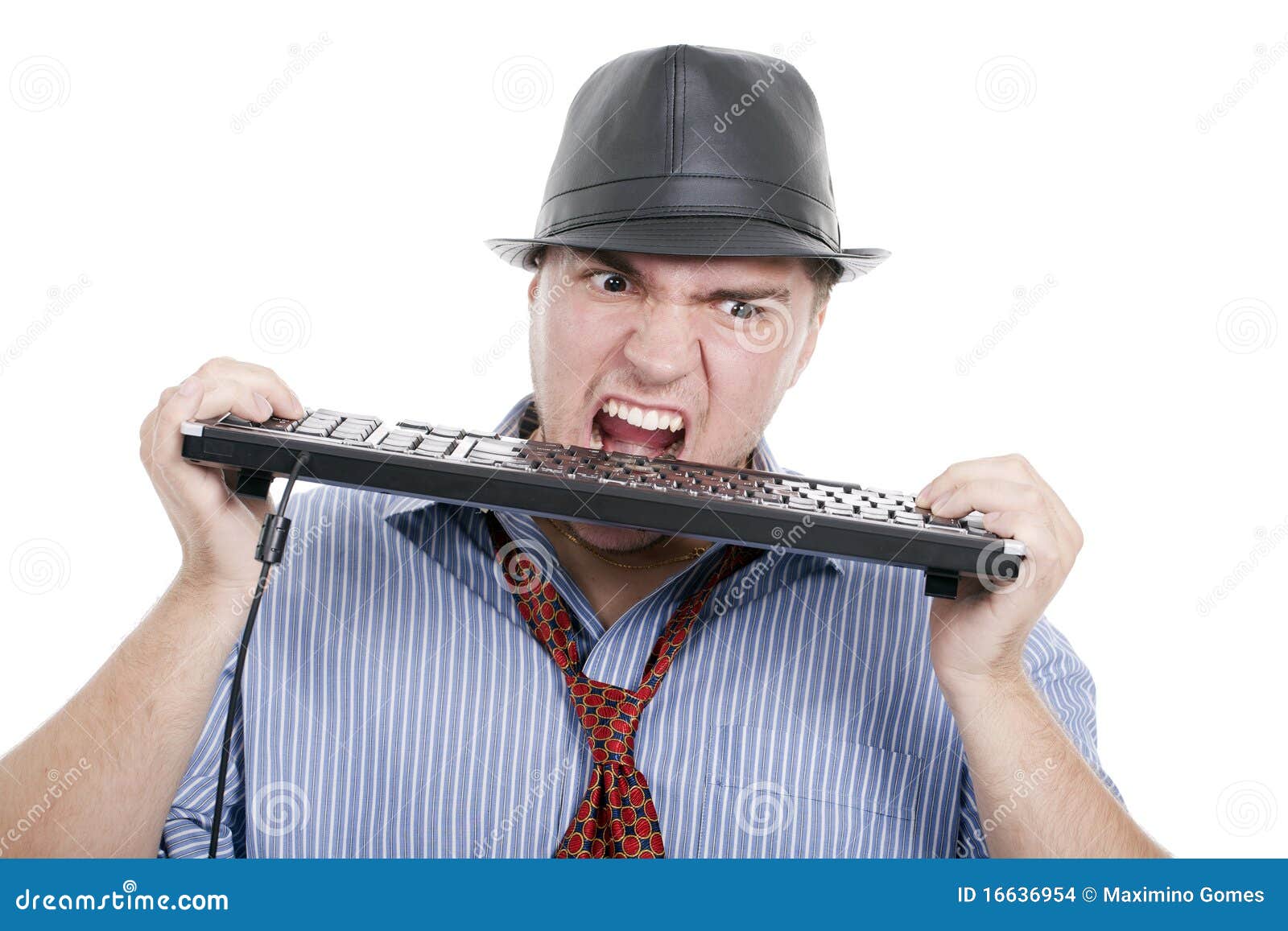 Man destroying keyboard stock photo. Image of angry, caucasian - 16636954