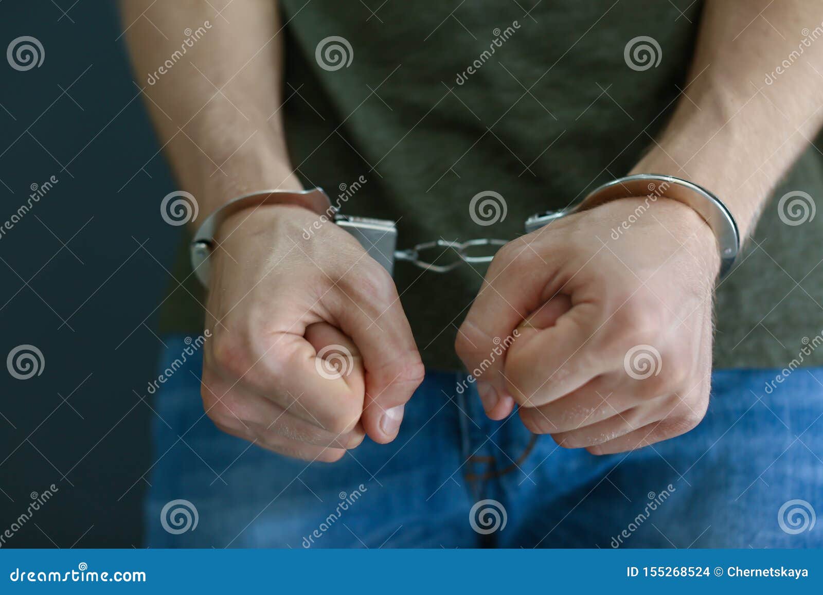 Man Detained in Handcuffs, Closeup. Stock Photo - Image of convict ...