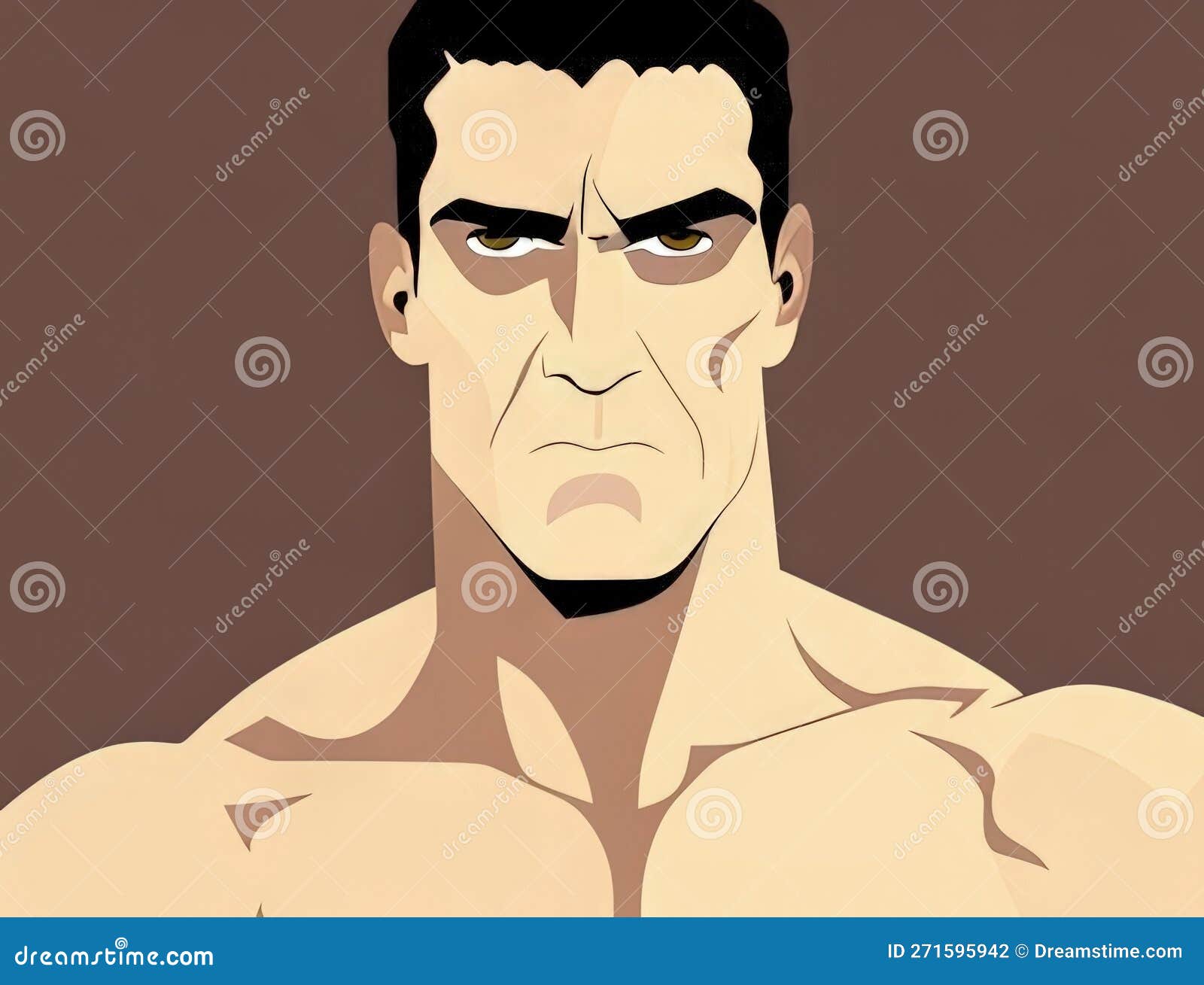 A Man with a Determined Stare Showing the Strength of Impulse Control ...