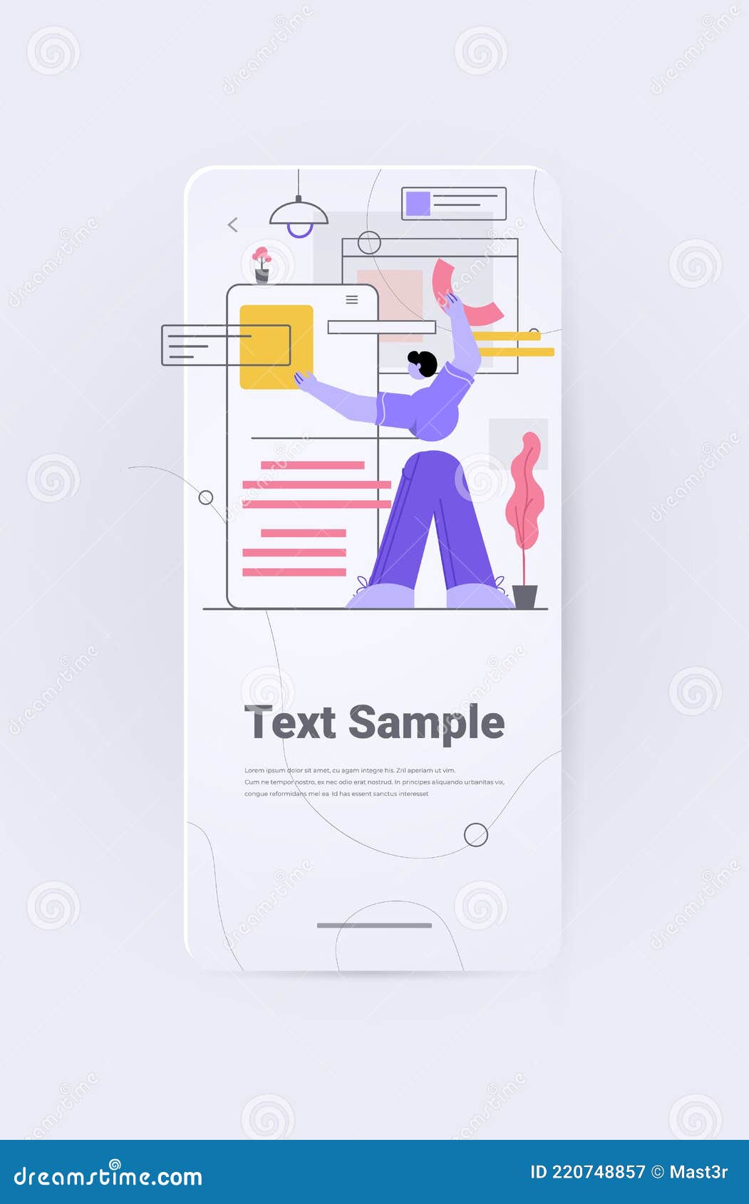 Man Developer Creating Mobile App User Interface Application Development Concept Vertical Stock