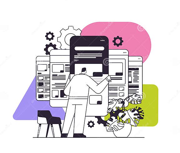 Man Developer Creating Website Ui Interface On Smartphone Screen Web 5779