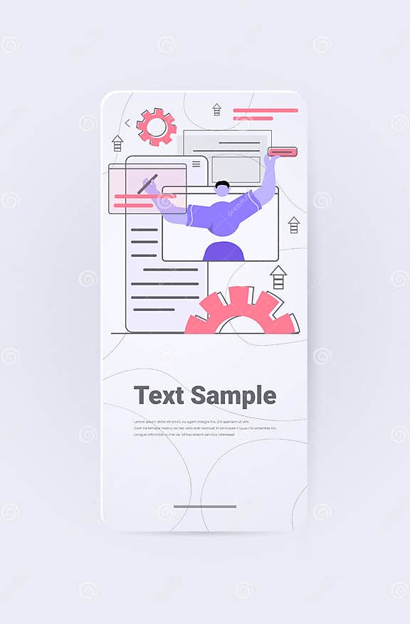 Man Developer Creating Website Ui Interface Web Application Development Program Software ...