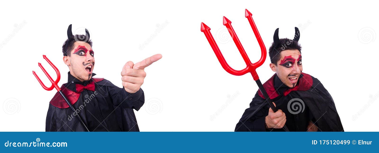 Man in Devil Costume in Halloween Concept Stock Image - Image of horn ...