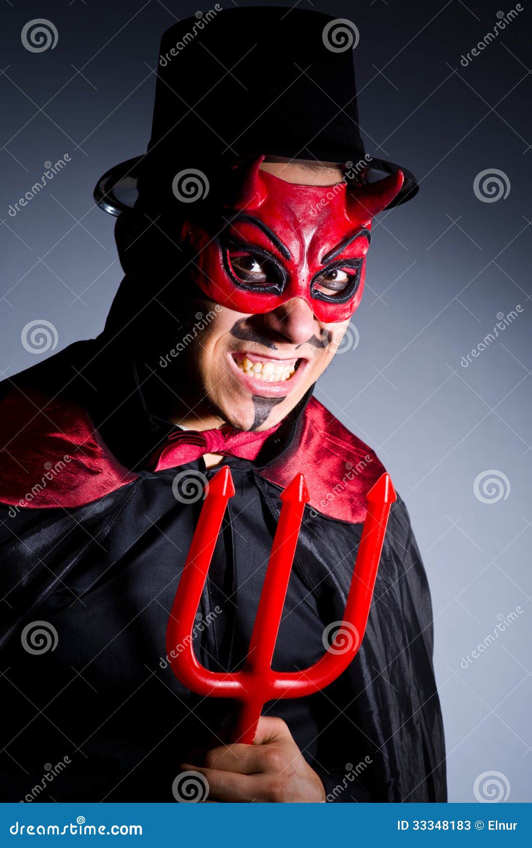 Man in devil costume stock image. Image of pitchfork - 33348183