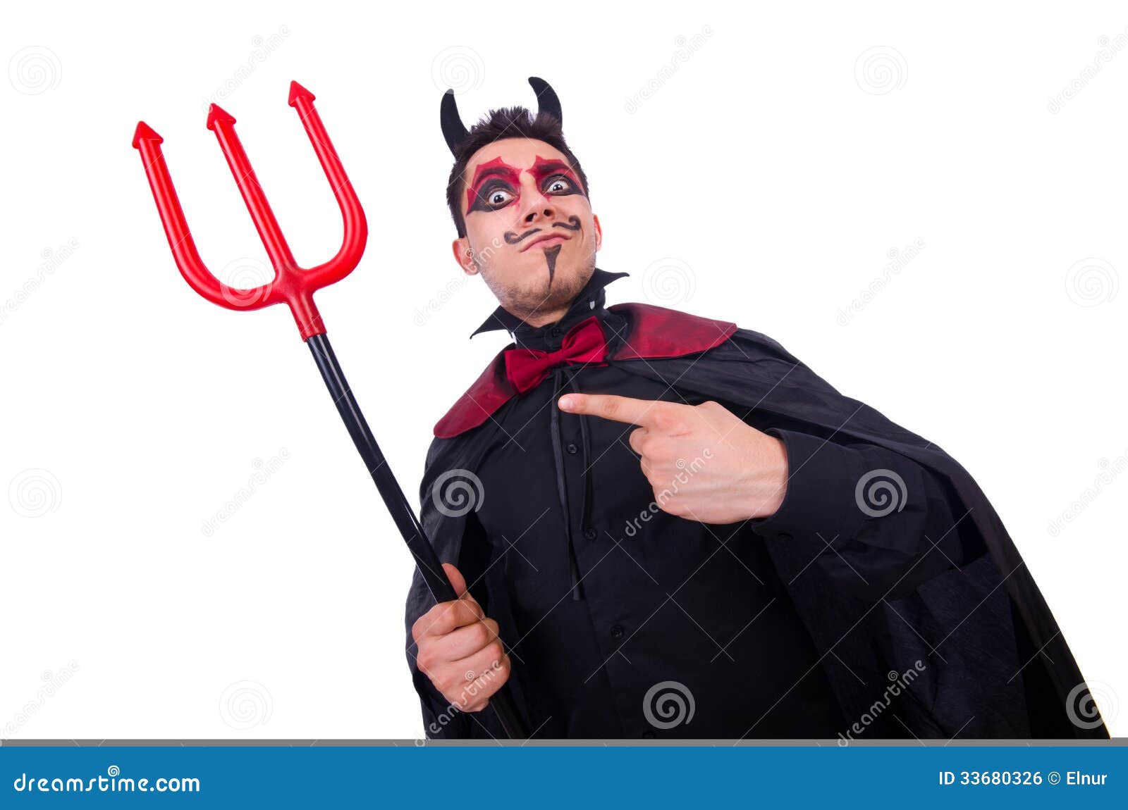 Man in devil costume stock photo. Image of horns, halloween - 33680326