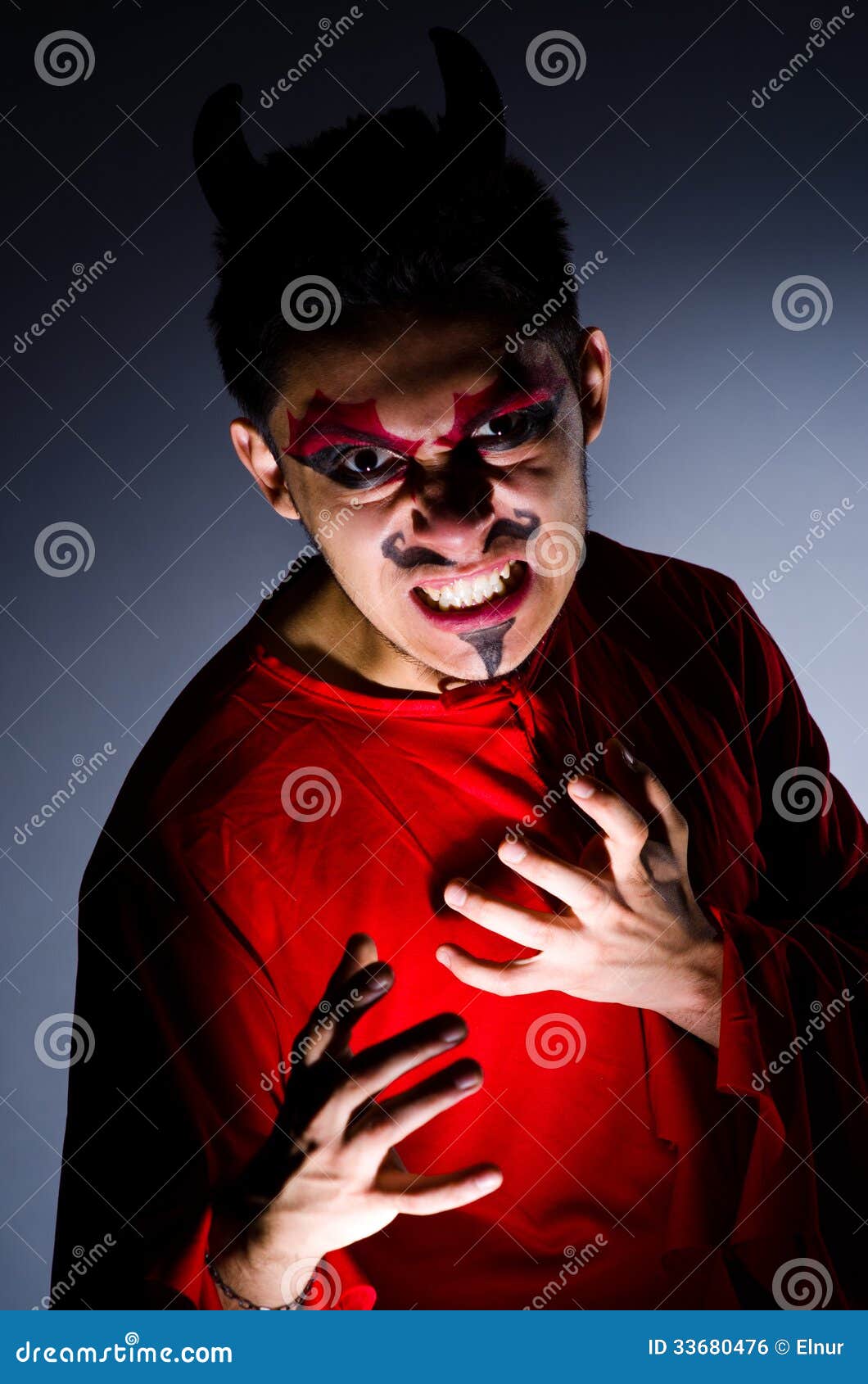 Man in devil costume stock photo. Image of evil, happy - 33680476