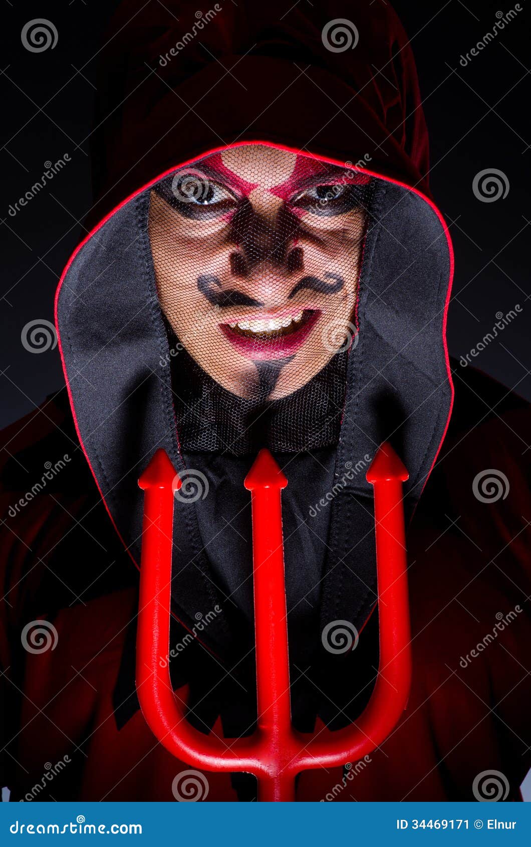 Man in devil costume stock image. Image of horn, girl - 34469171