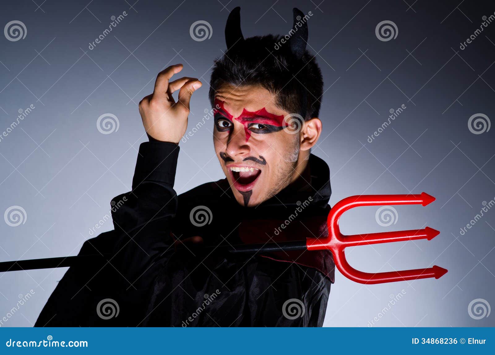 Man in devil costume stock photo. Image of horror, smile - 34868236