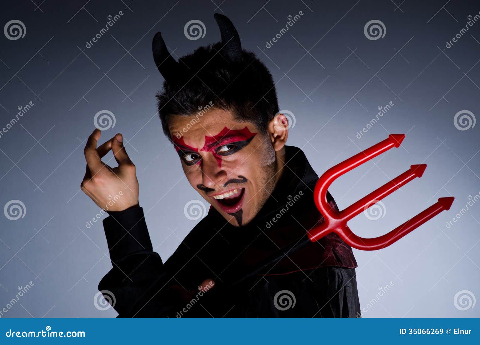 Man in devil costume stock image. Image of smile, black - 35066269