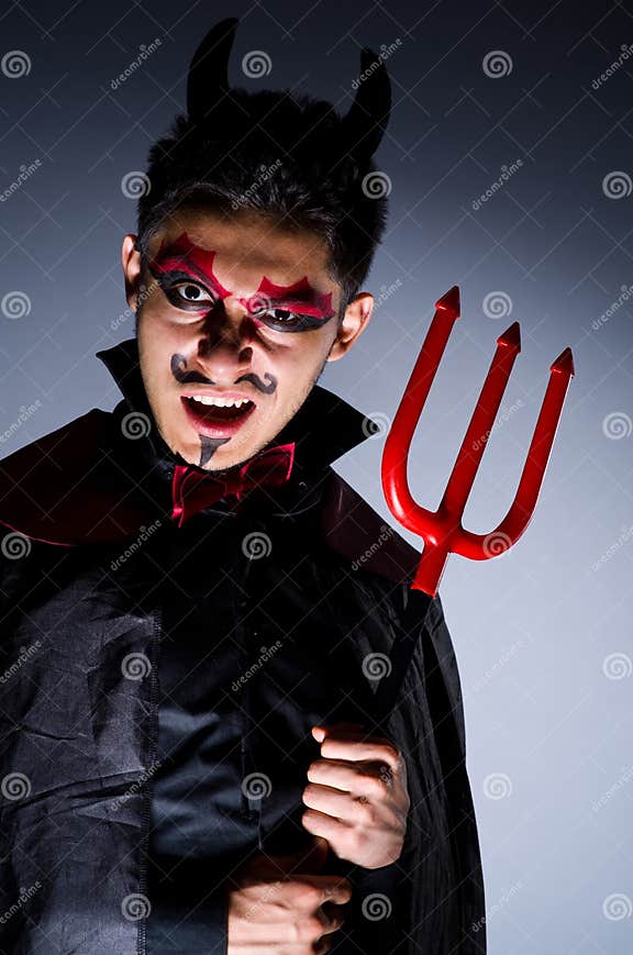 Man in devil costume stock image. Image of small, religion - 35817223