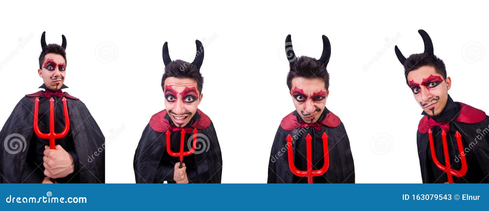Man in Devil Costume in Halloween Concept Stock Image - Image of ...