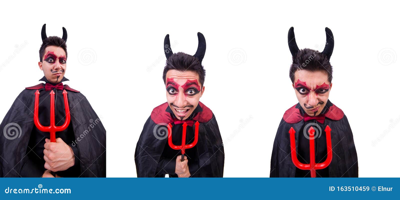 Man in Devil Costume in Halloween Concept Stock Image - Image of ...