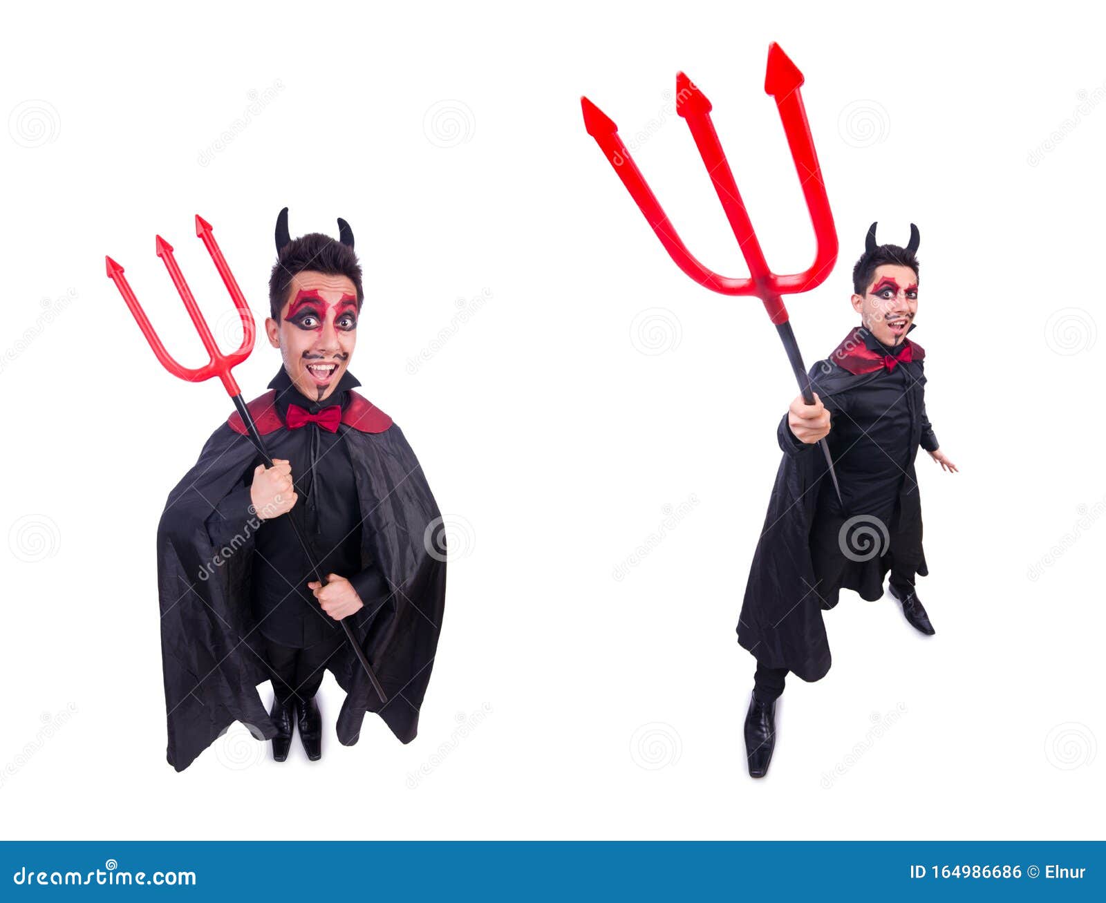 Man in Devil Costume in Halloween Concept Stock Photo - Image of male ...