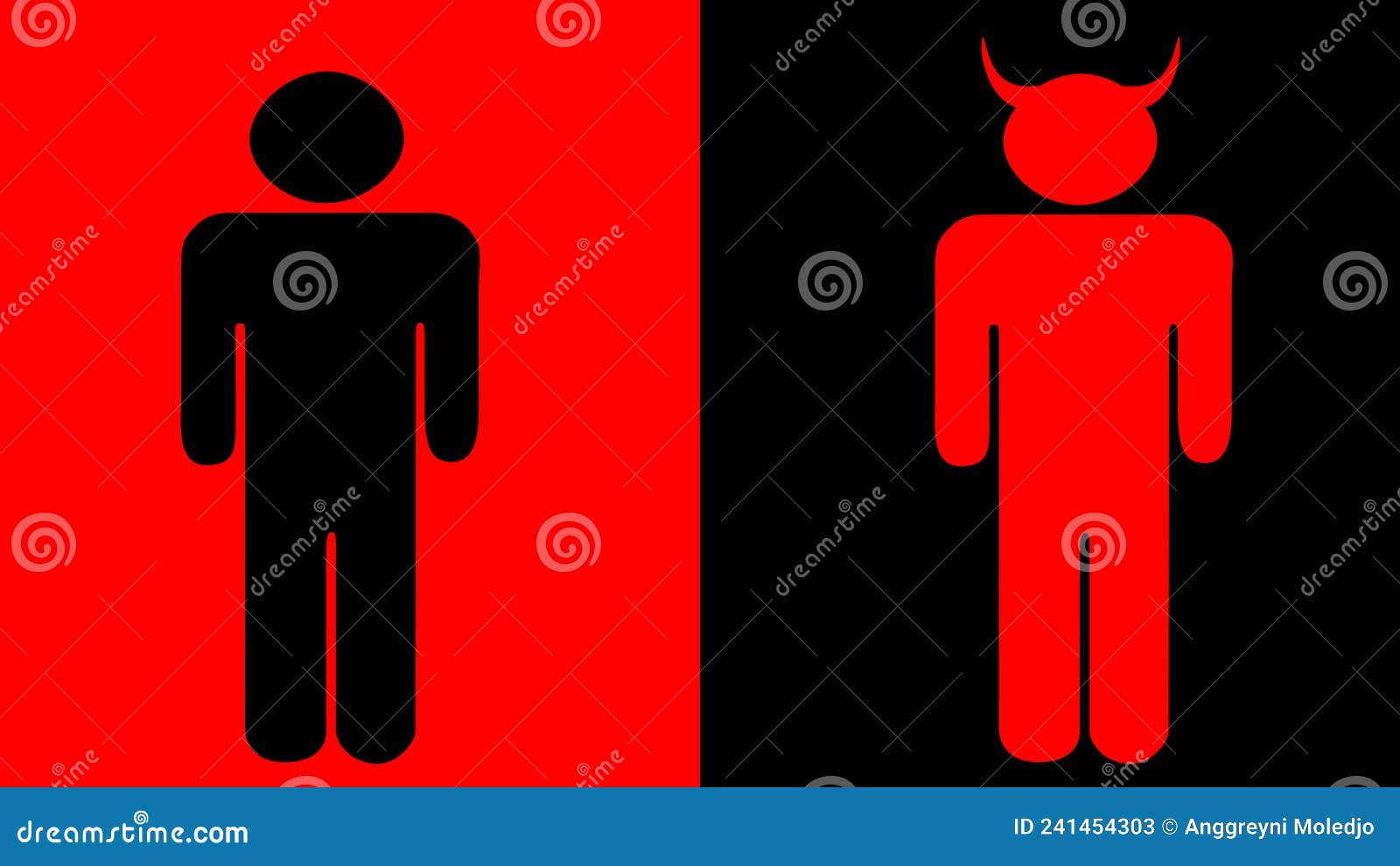 Man and Devil Design Background Stock Illustration - Illustration of ...