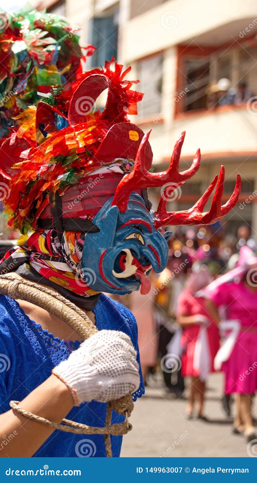 Man in a devil mask editorial photography. Image of ecuador - 149963007