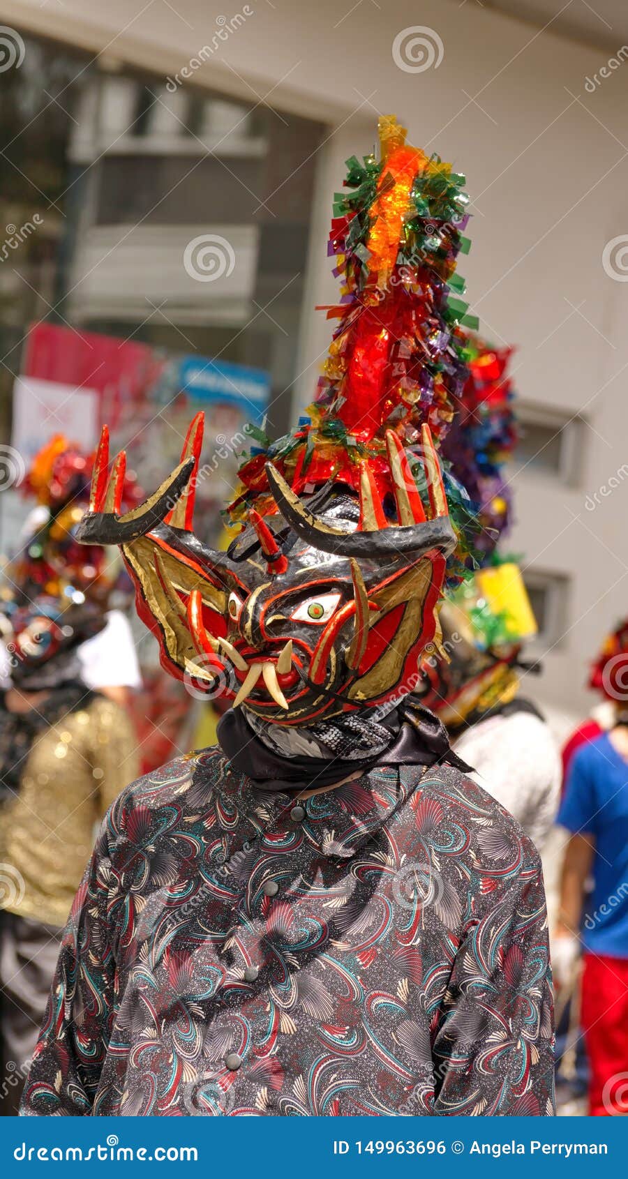 Man in a devil mask editorial photo. Image of party - 149963696