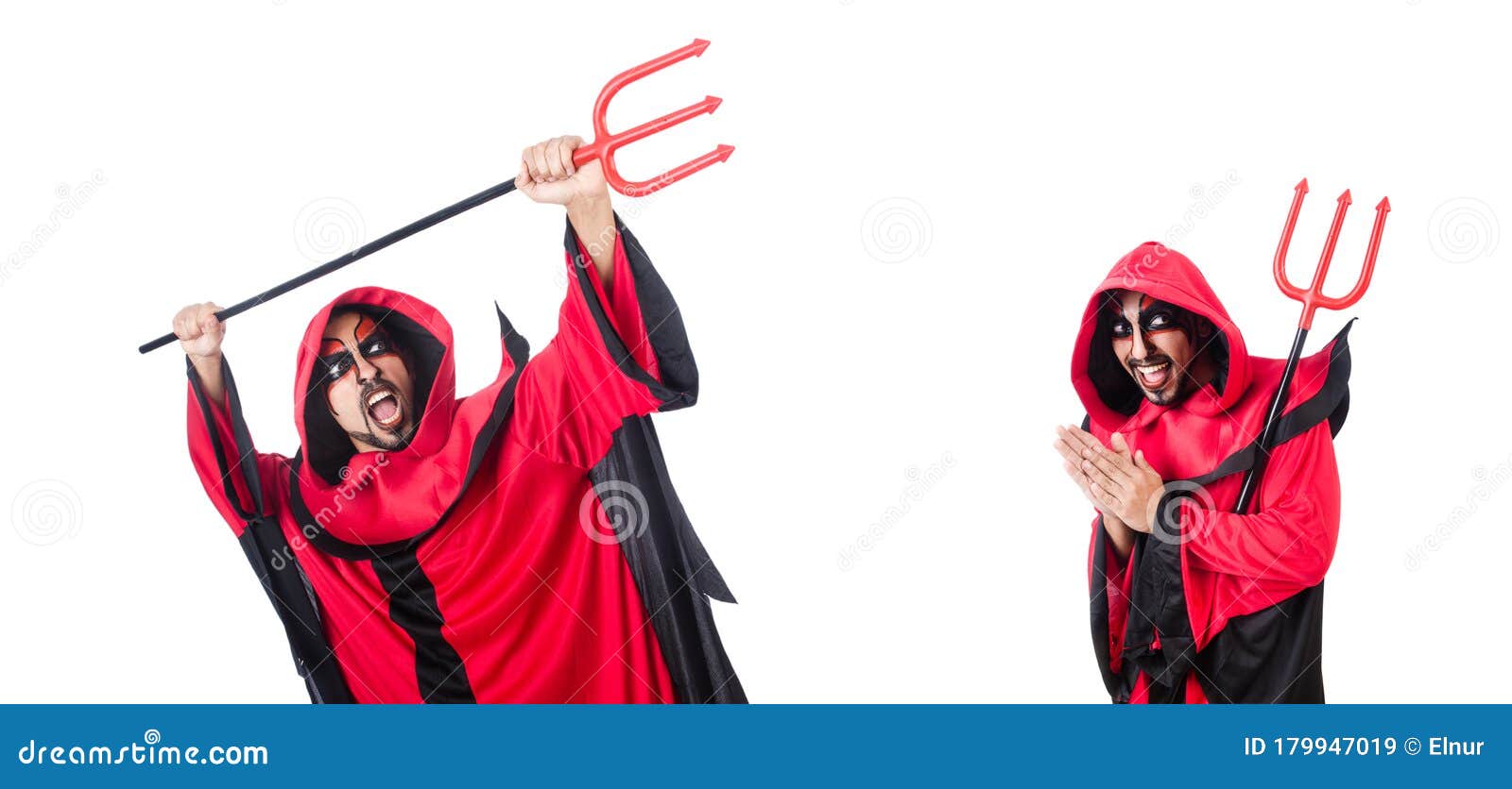 Man devil in red costume stock image. Image of inferno - 179947019