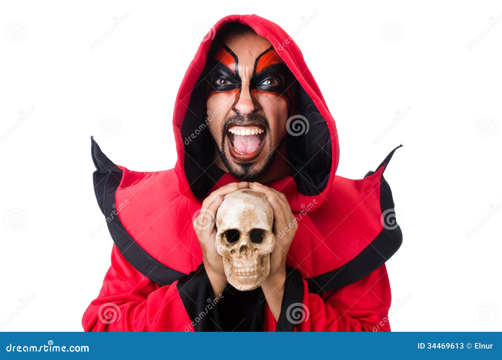 Man devil stock image. Image of halloween, horns, portrait - 34469613