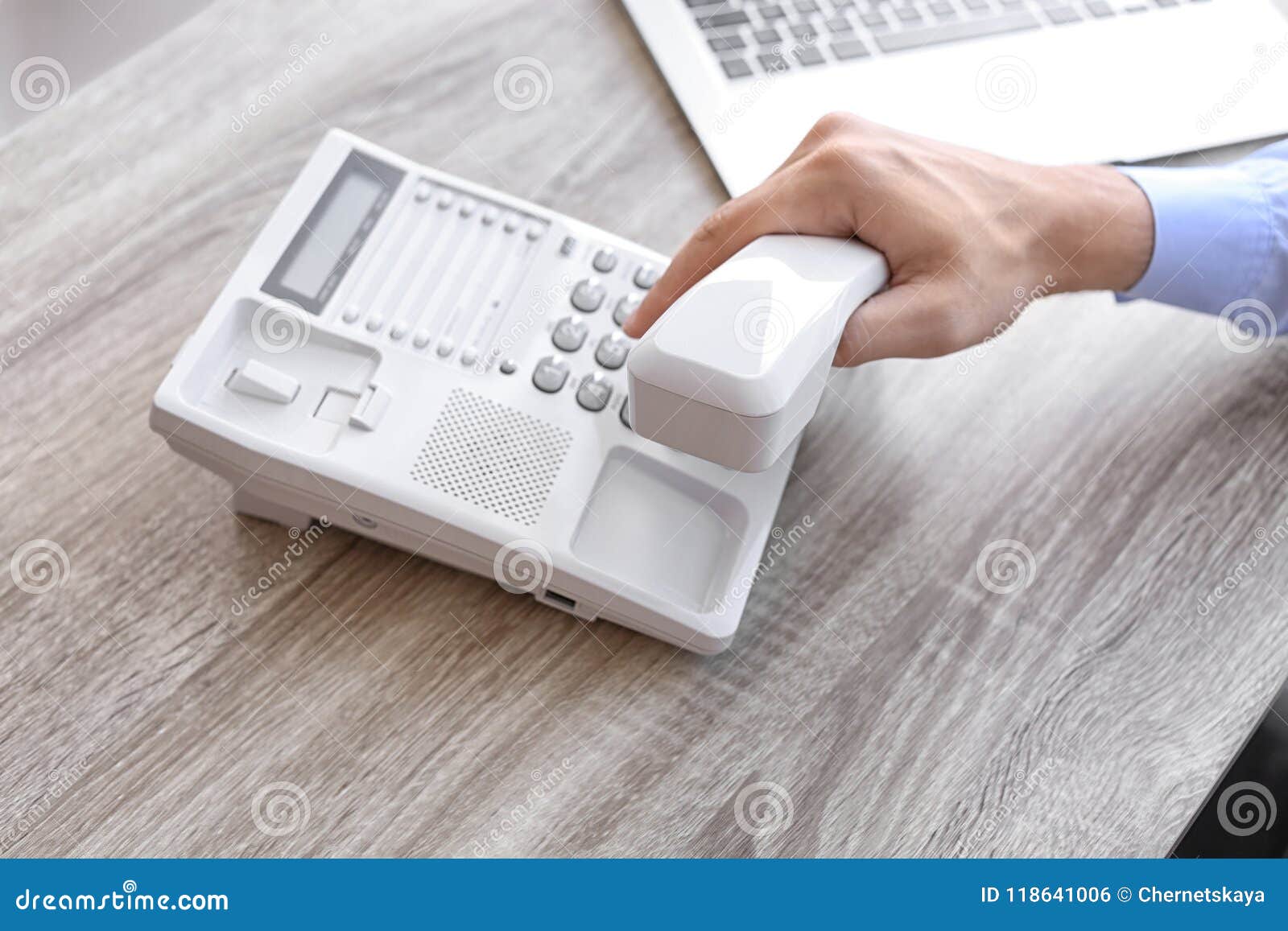 Man Dialing Number on Telephone Stock Photo - Image of consultation ...