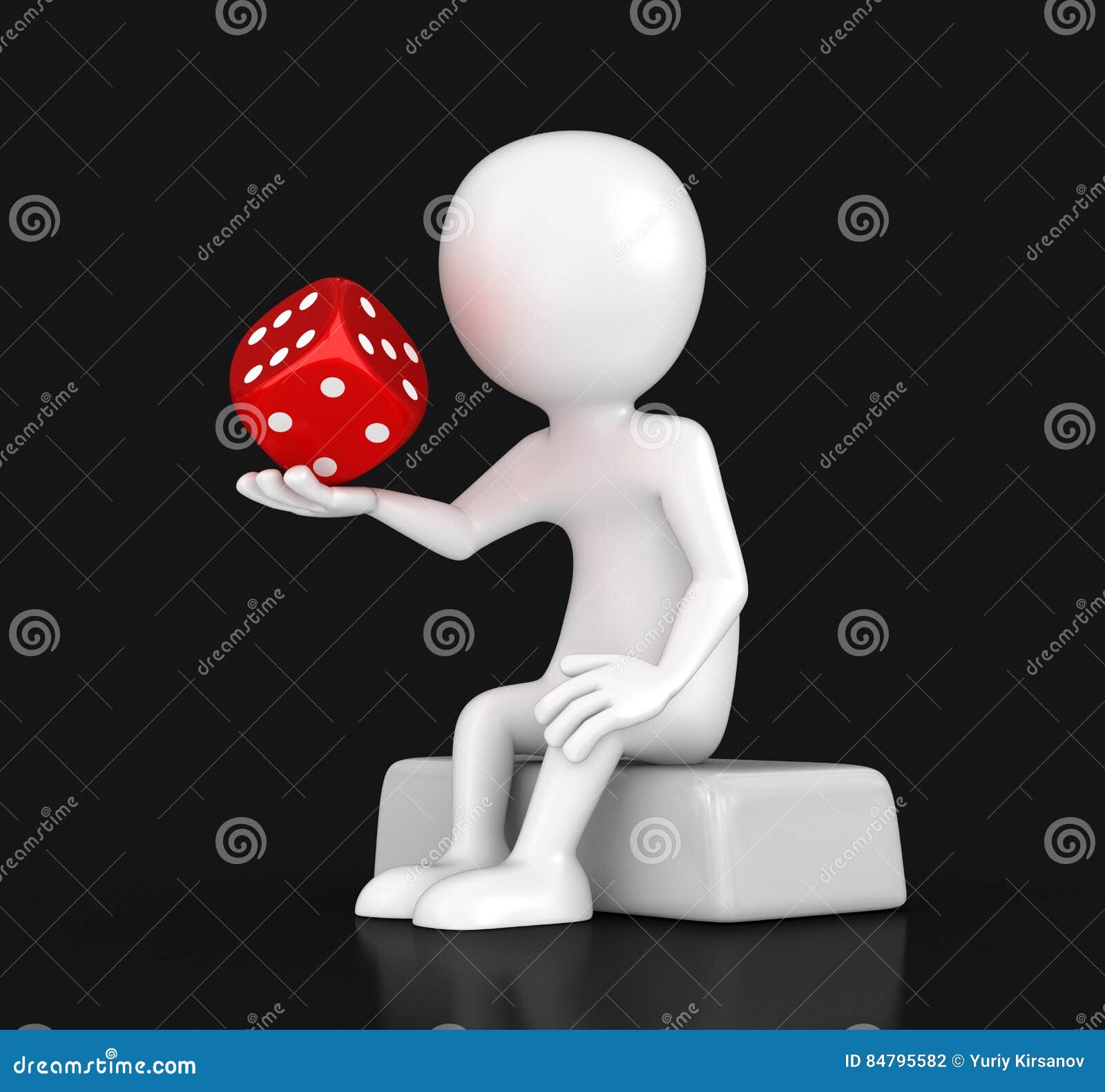 Man and dice stock illustration. Illustration of characters - 84795582