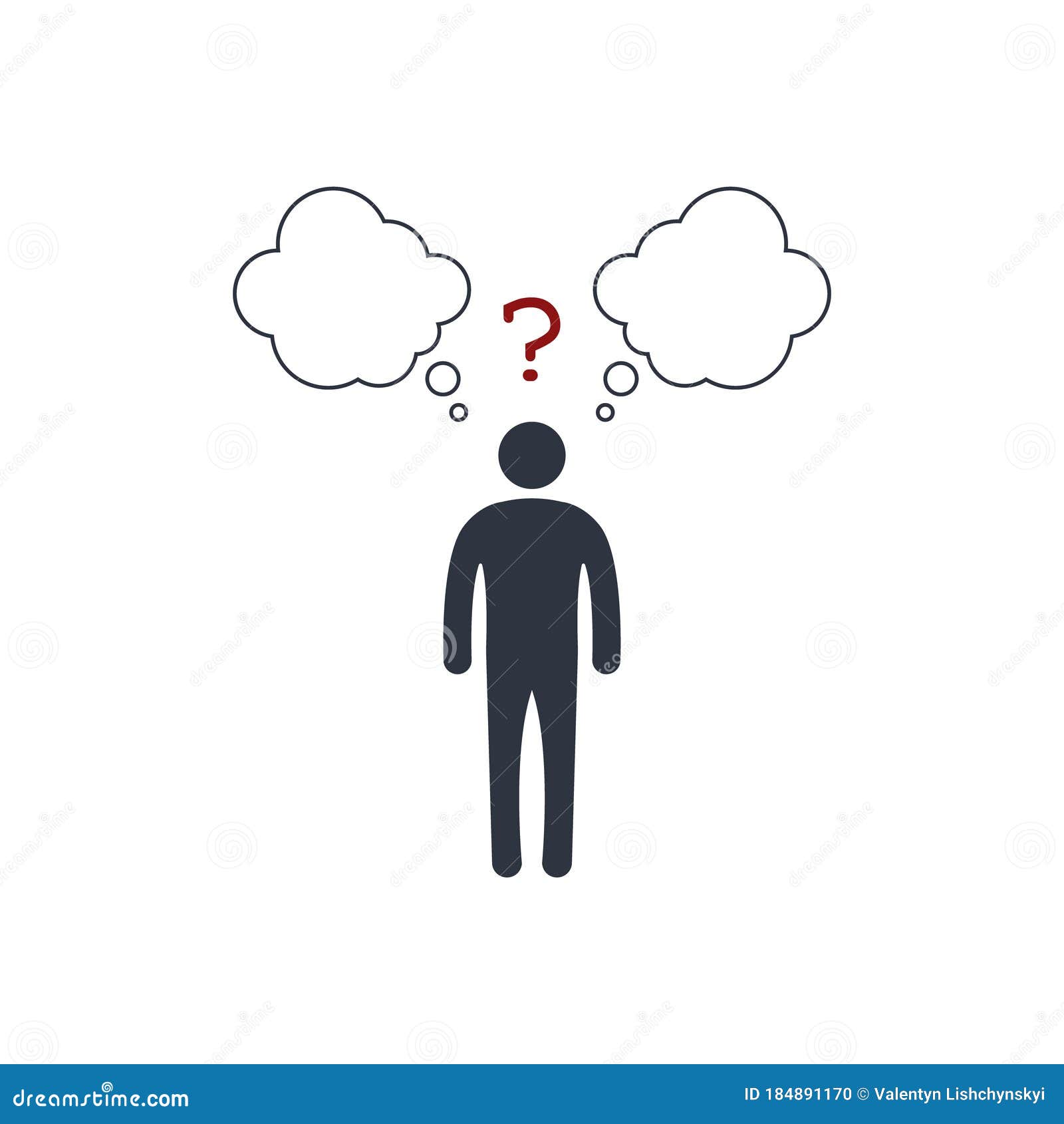 Man with Different Thoughts. Undefined Person Stock Vector ...