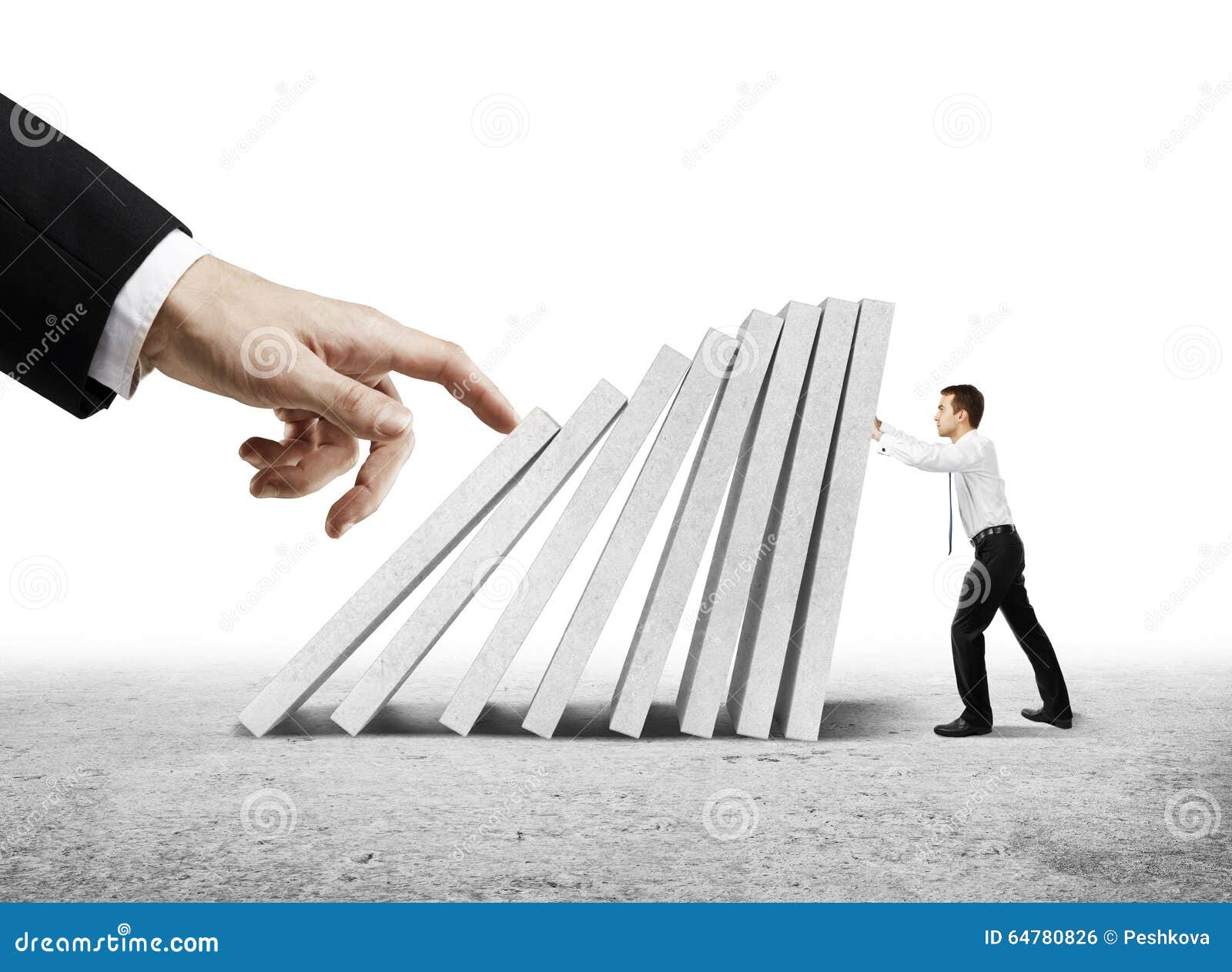Man Difficult To Keep Falling Columns Stock Photo - Image of white ...