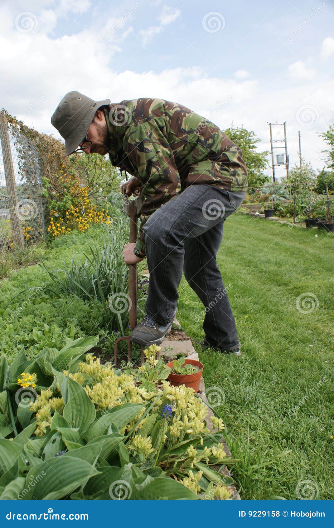 Man Digging stock photo. Image of sowing, vegetable, garden - 9229158