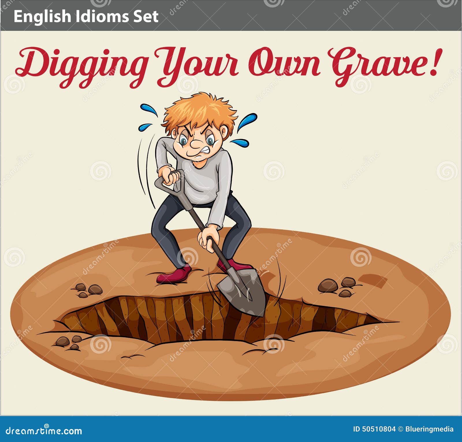 A man digging a grave stock vector. Illustration of grave - 50510804