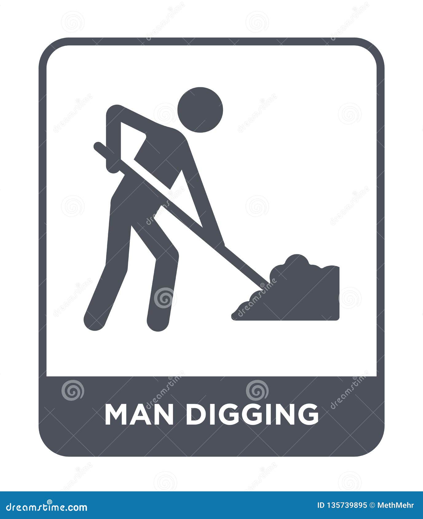 Man Digging Icon in Trendy Design Style. Man Digging Icon Isolated on ...