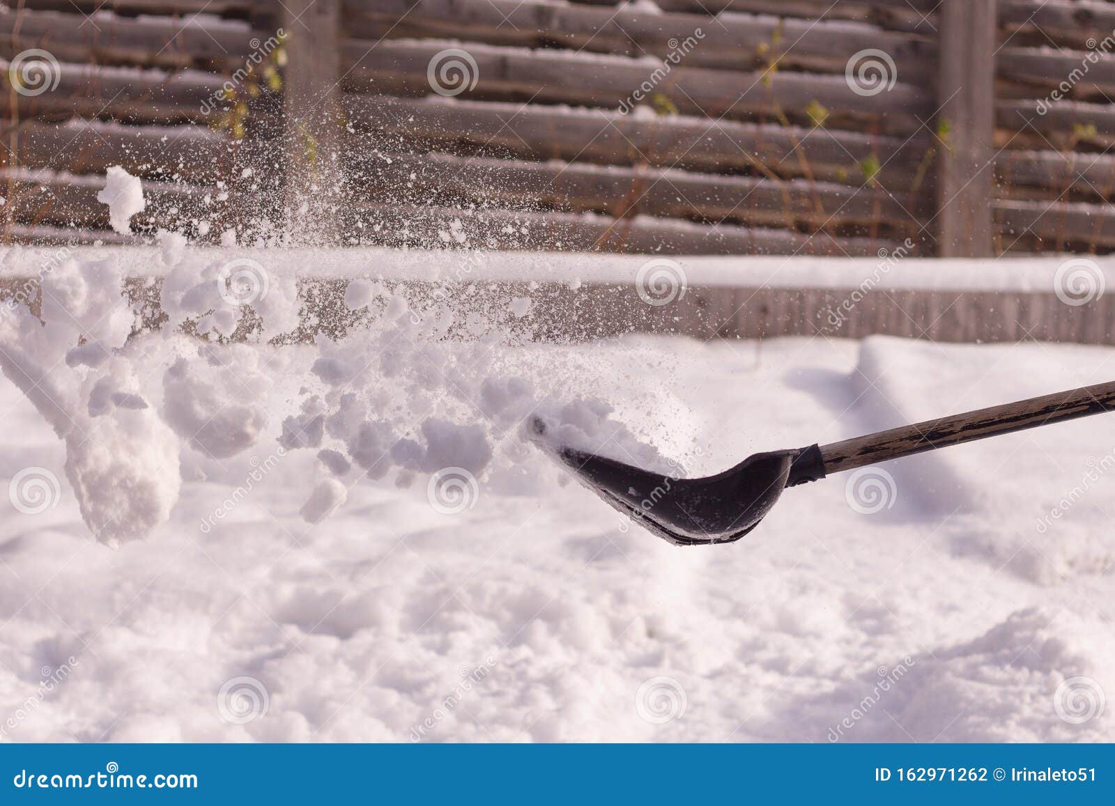 Man Digging a Path from the Snow Stock Photo - Image of exercise, labor ...