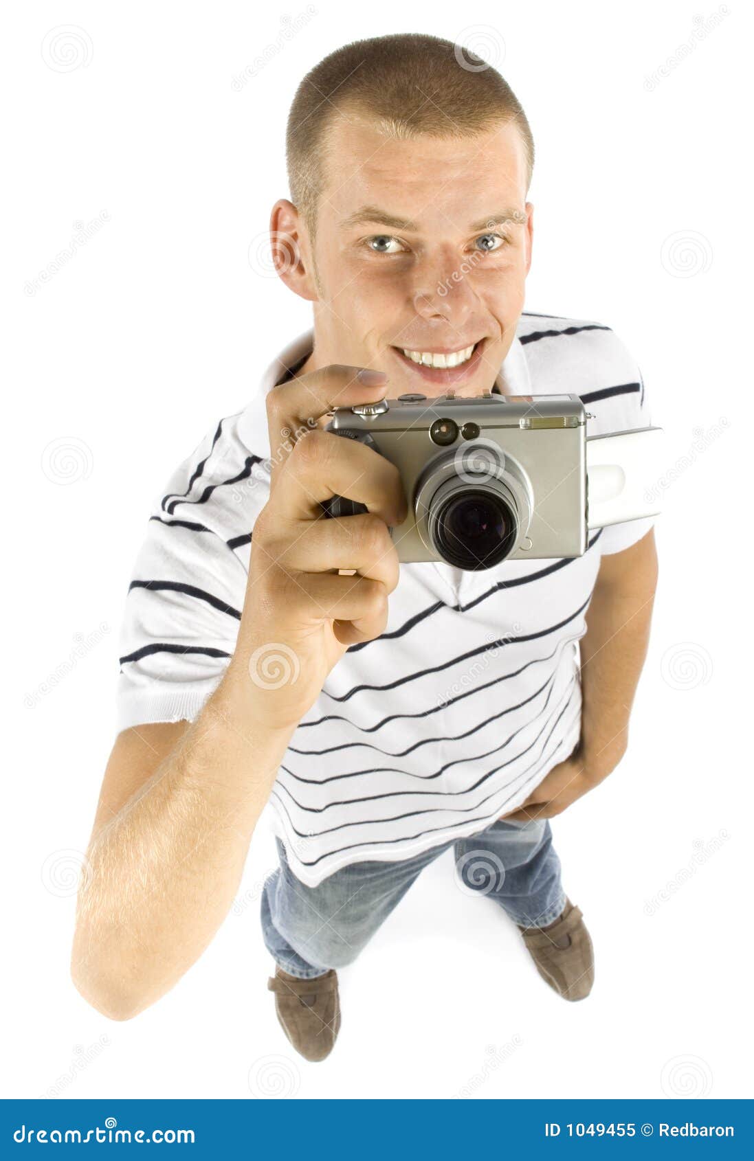 Man with digital camera stock image. Image of standing - 1049455