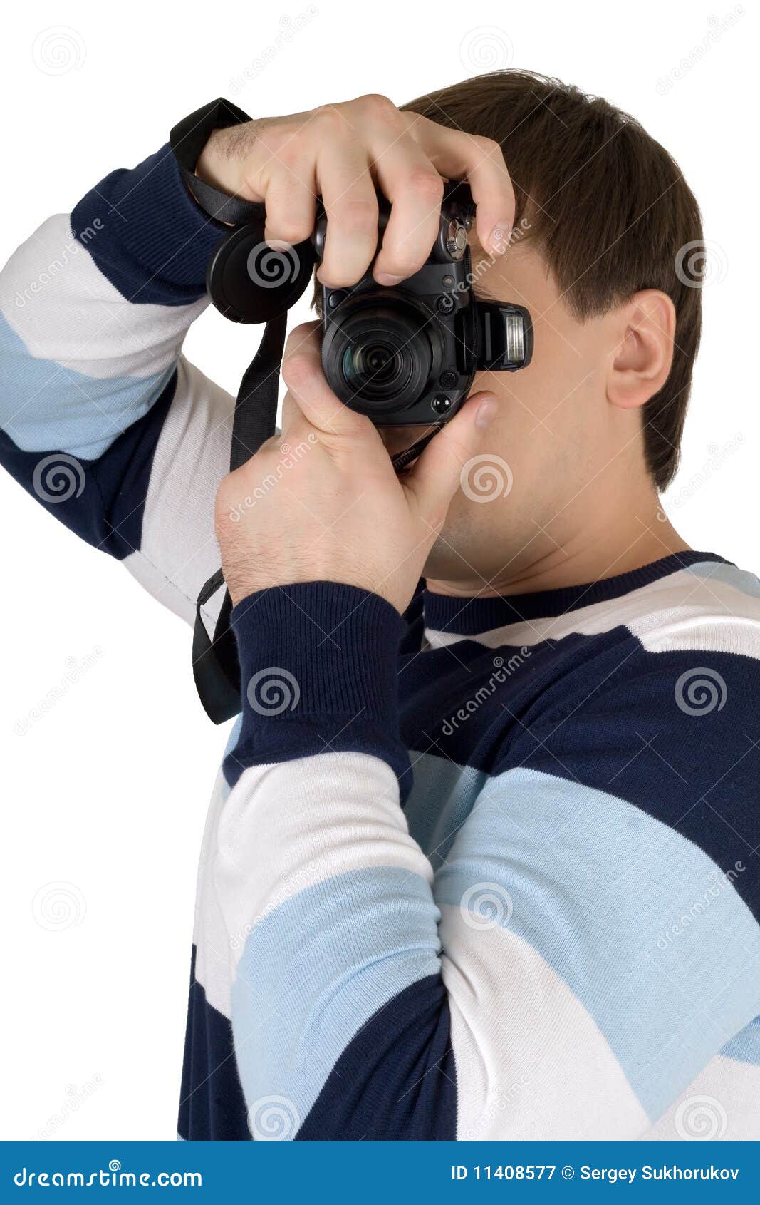 Man with a digital camera stock image. Image of shot - 11408577