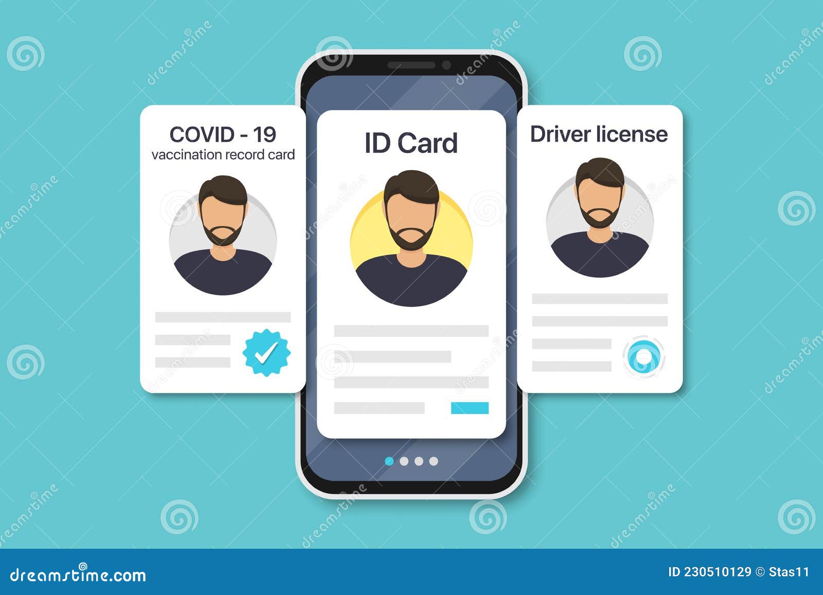 Digital Citizenship Or Virtual ID Identification Document Tiny Person ...