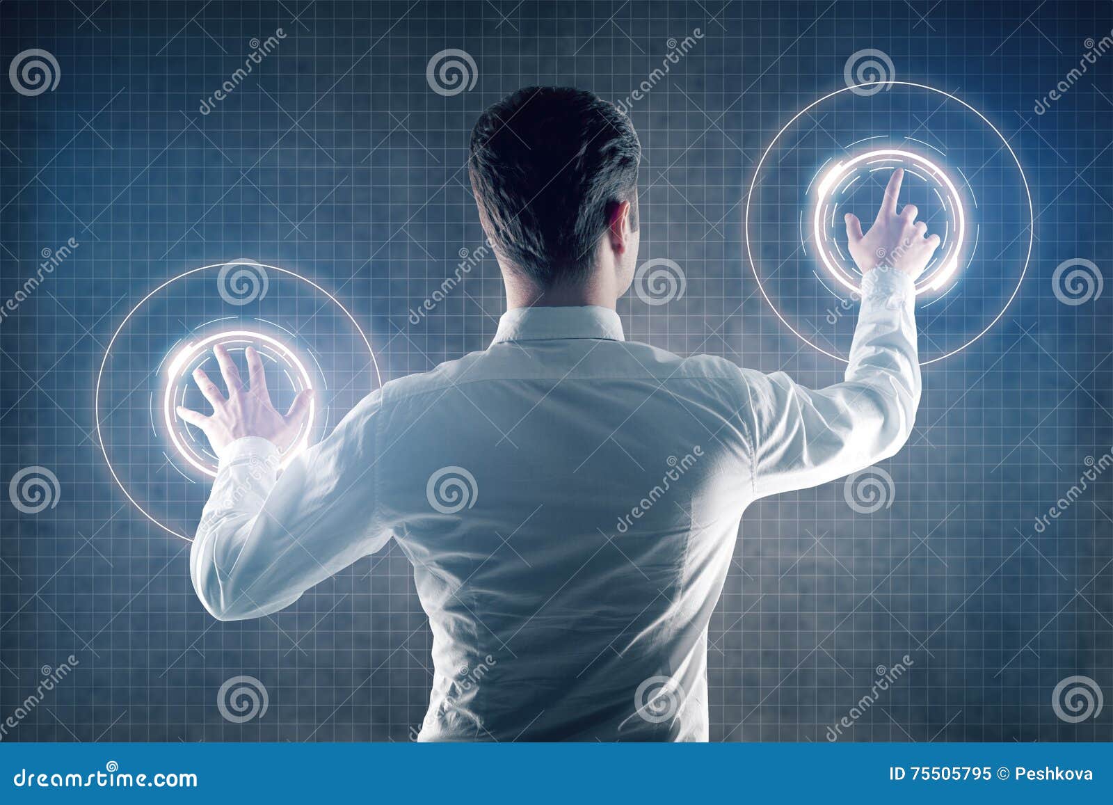 Man with digital interface stock image. Image of male - 75505795
