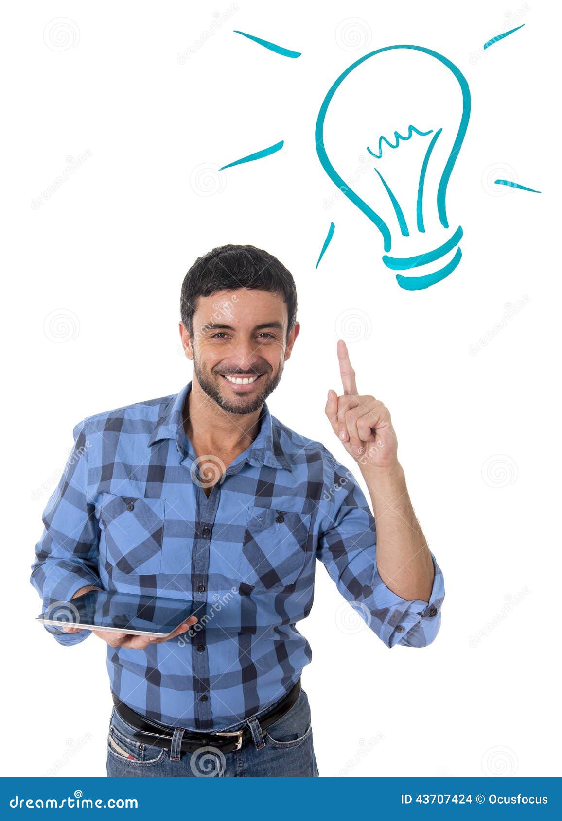 Man with Digital Tablet New Technologies Concept, Ideas and Solutions ...