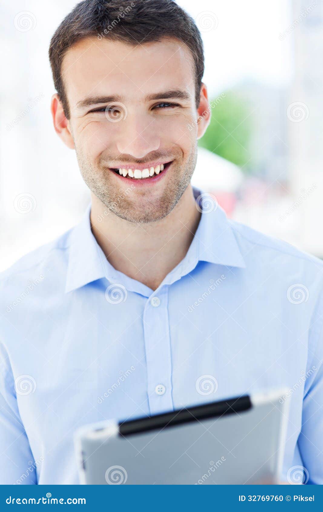 Man with digital tablet stock photo. Image of standing - 32769760