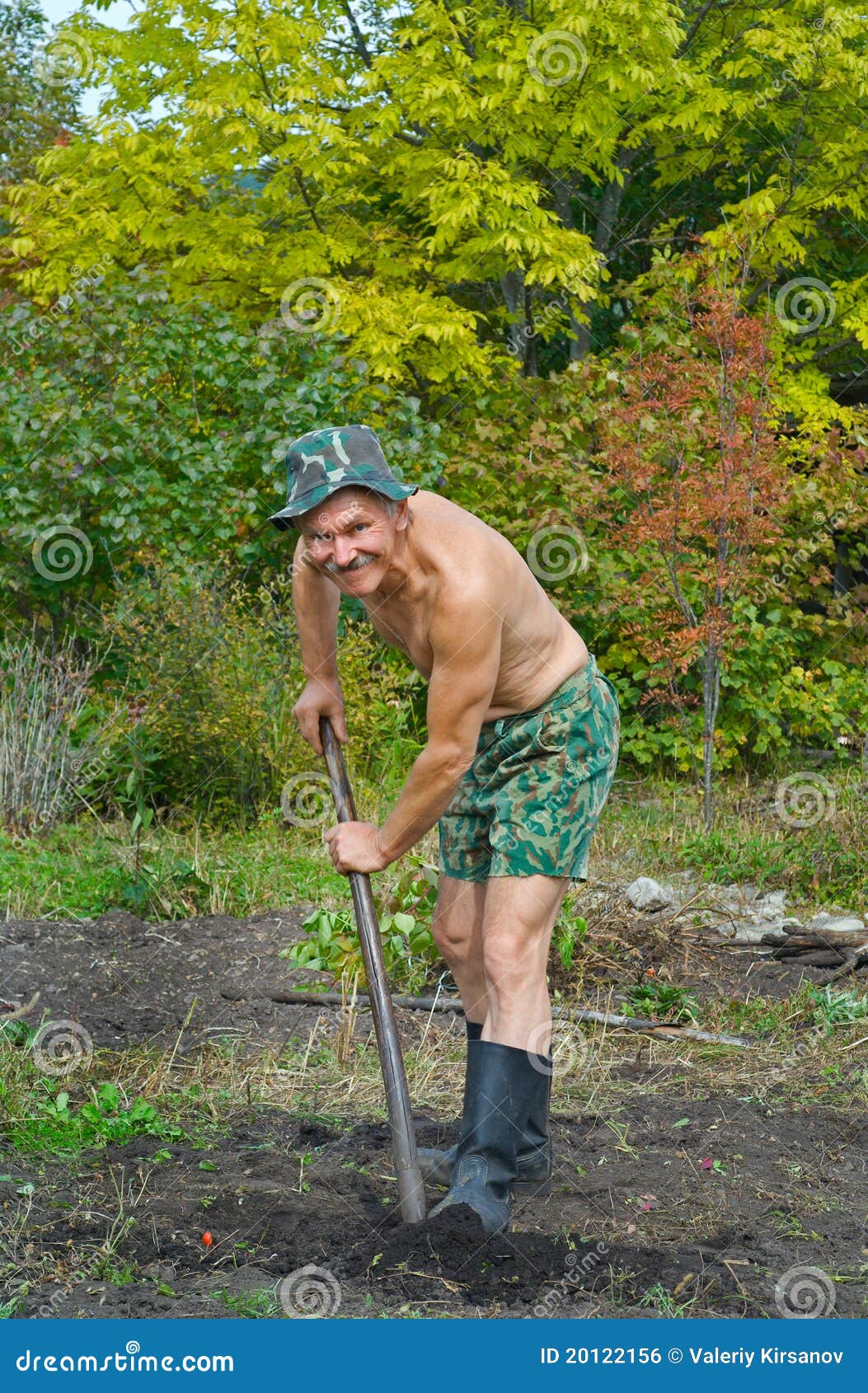 Man digs with spade 4 stock photo. Image of spade, garden - 20122156